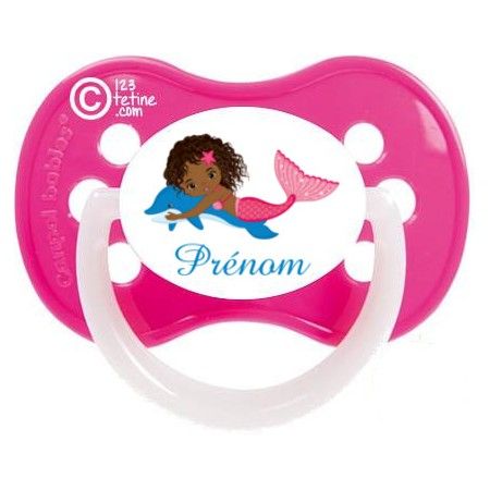Tétine de bébé sirène à dos de dauphin personnalisée