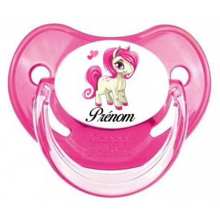 Tétine de bébé jument crinière rose personnalisée