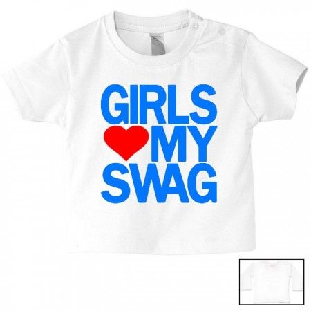 Tee-shirt de bébé girls love my swag