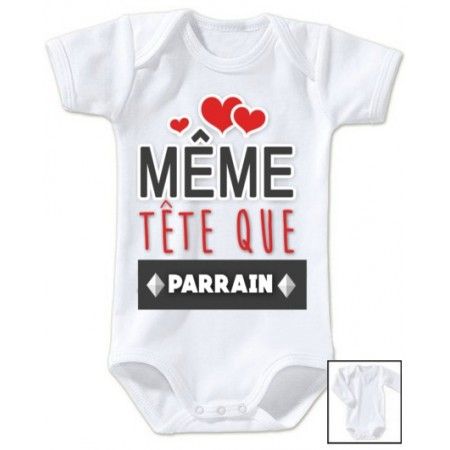 Body de bébé même tête que parrain